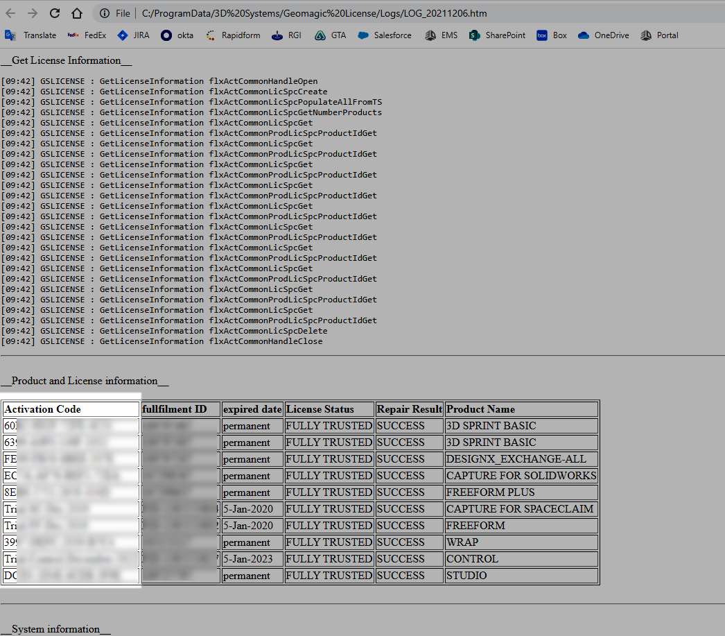 How to locate the software license key