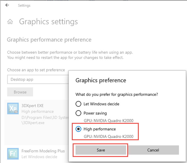 How to change Windows graphics settings