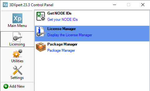 Setting up your license for 3DXpert